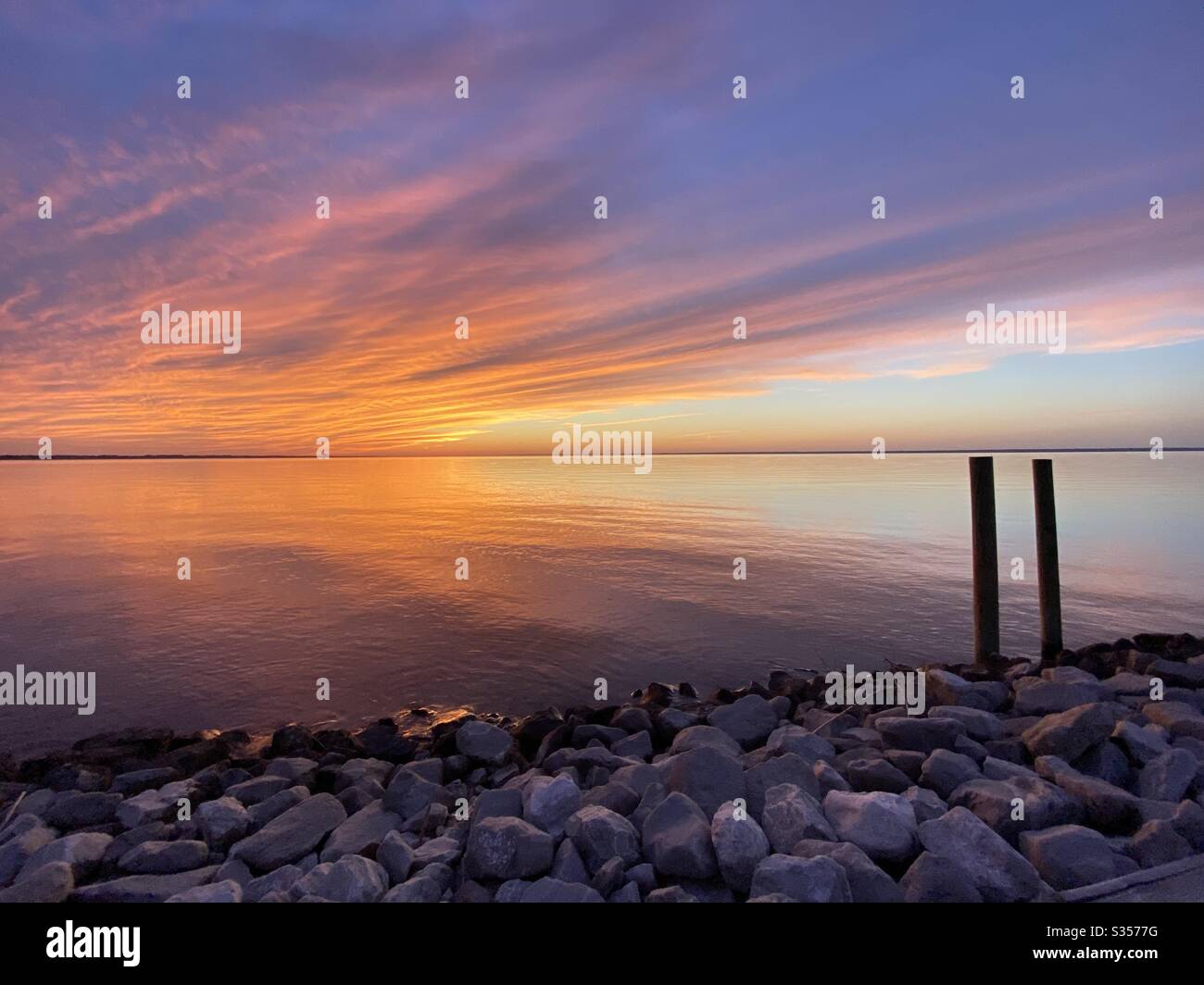 Colorful sunset over the Choctawhatchee Bay Florida Stock Photo - Alamy