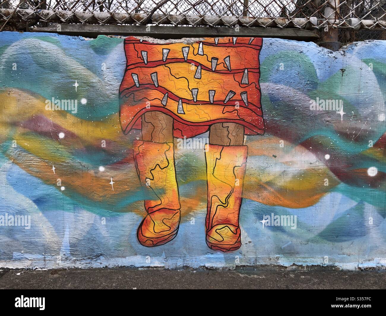 Urban street graffiti mural honouring First Nation heritage Stock Photo ...
