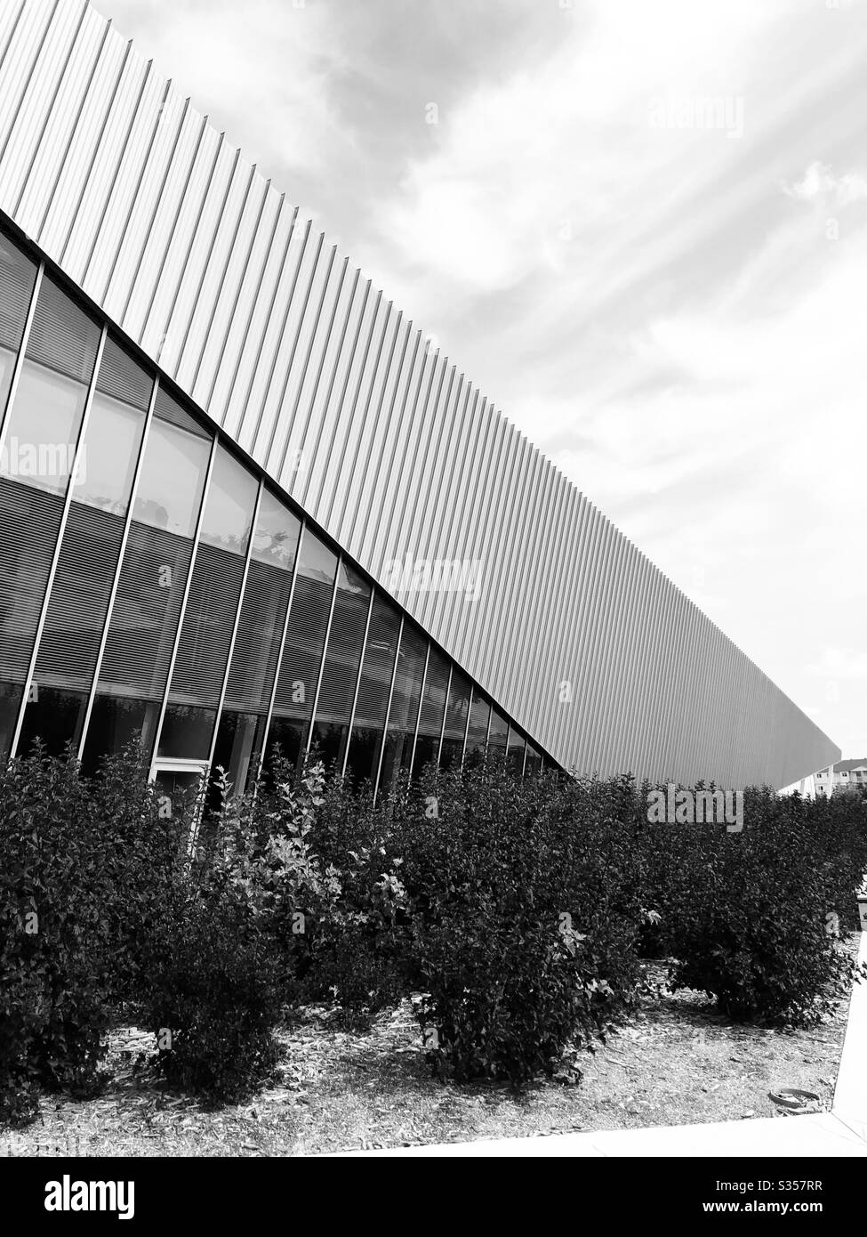 Exterior architectural design details in a modern building Stock Photo ...