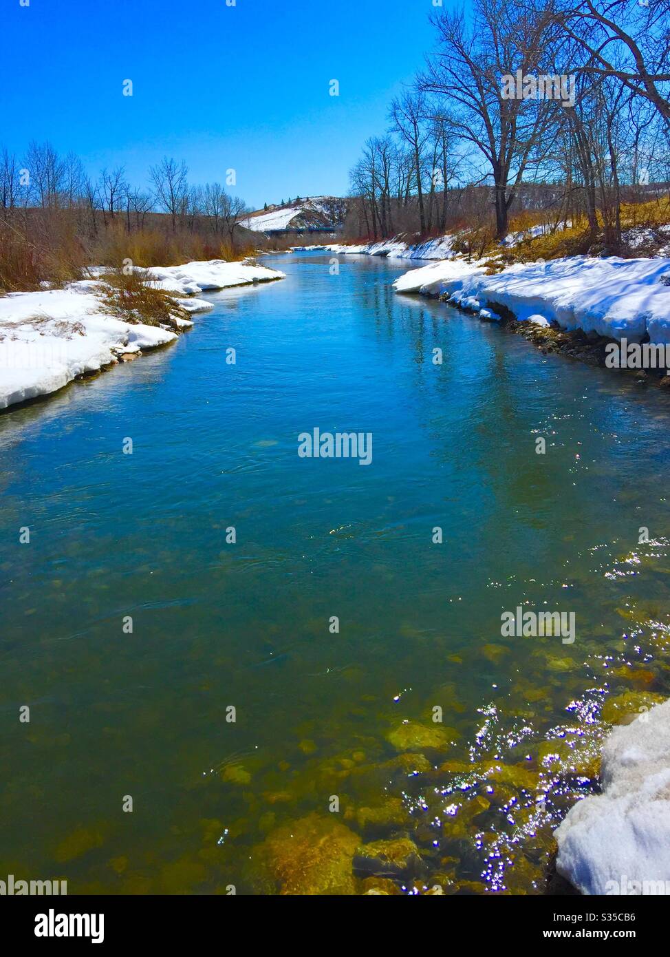 Hill Spring Creek, Matt Kroll Park, Cochrane, Alberta Stock Photo - Alamy