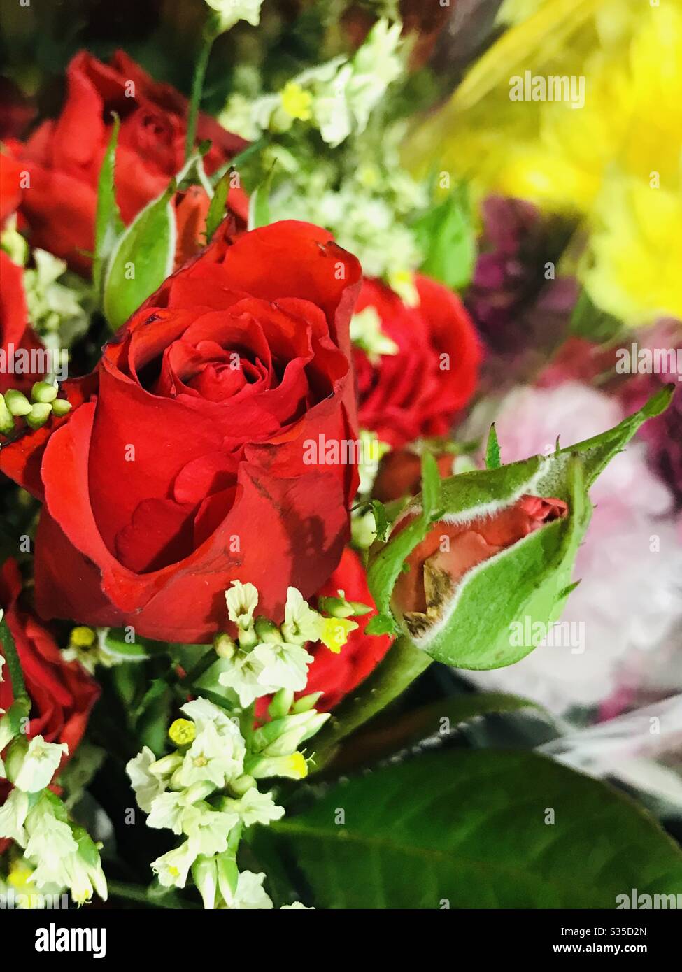 Red rose & filler flower it’s a perfect bouquet ready for sale ...