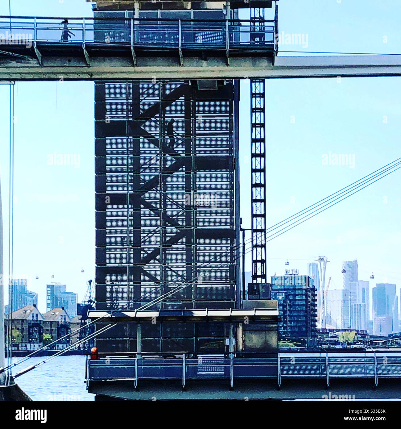 Royal Victoria Dock footbridge Stock Photo - Alamy