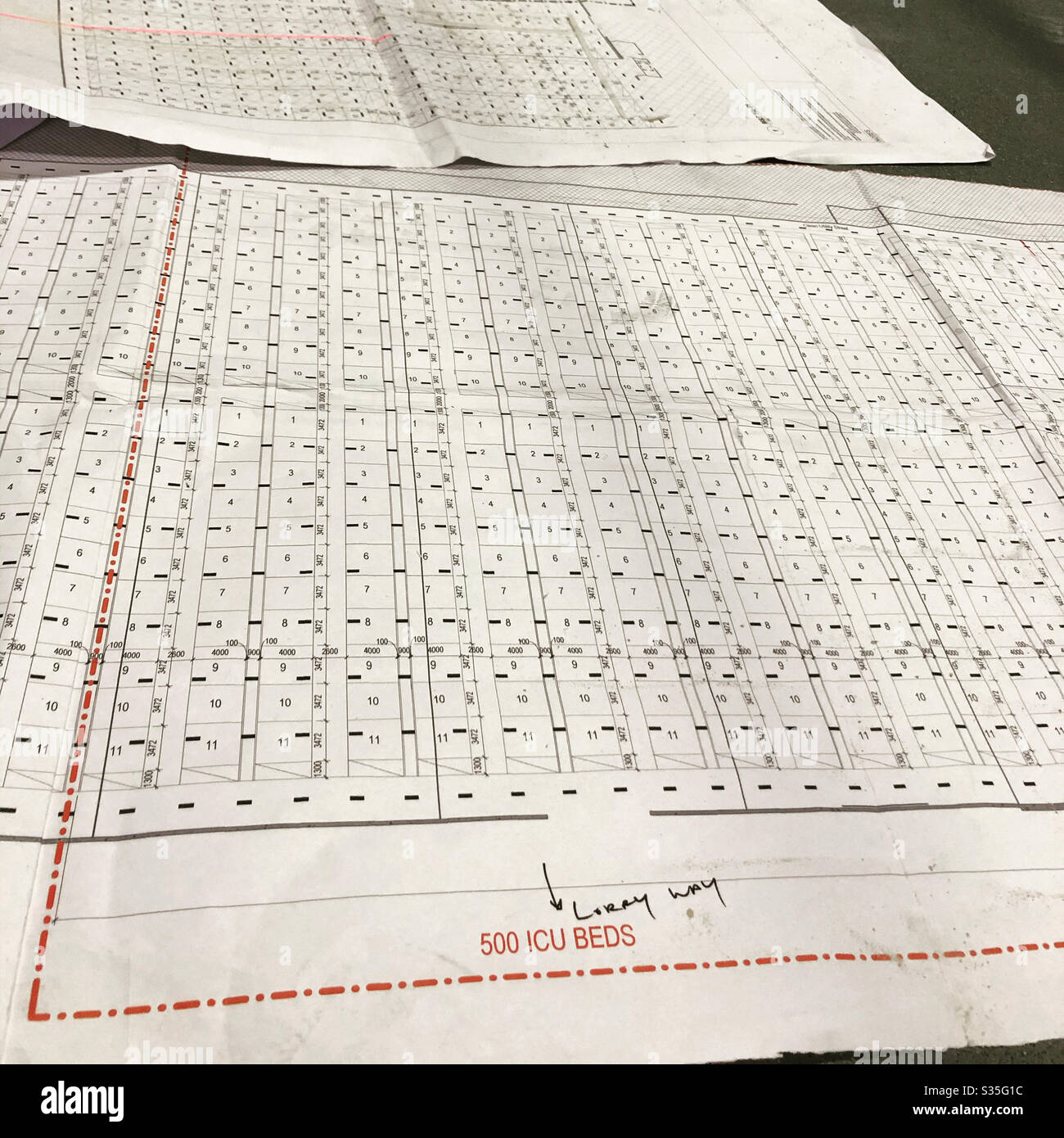 ICU Bed layout plan Nightingale hospital London Stock Photo - Alamy