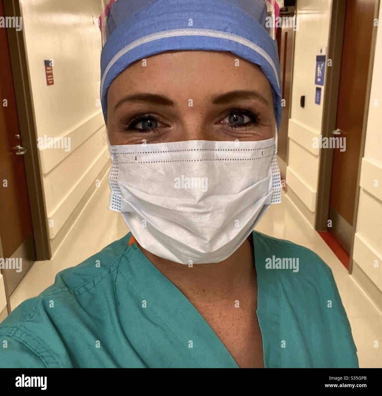 My daughter Gina at the hospital before her shift on the heart team as ...