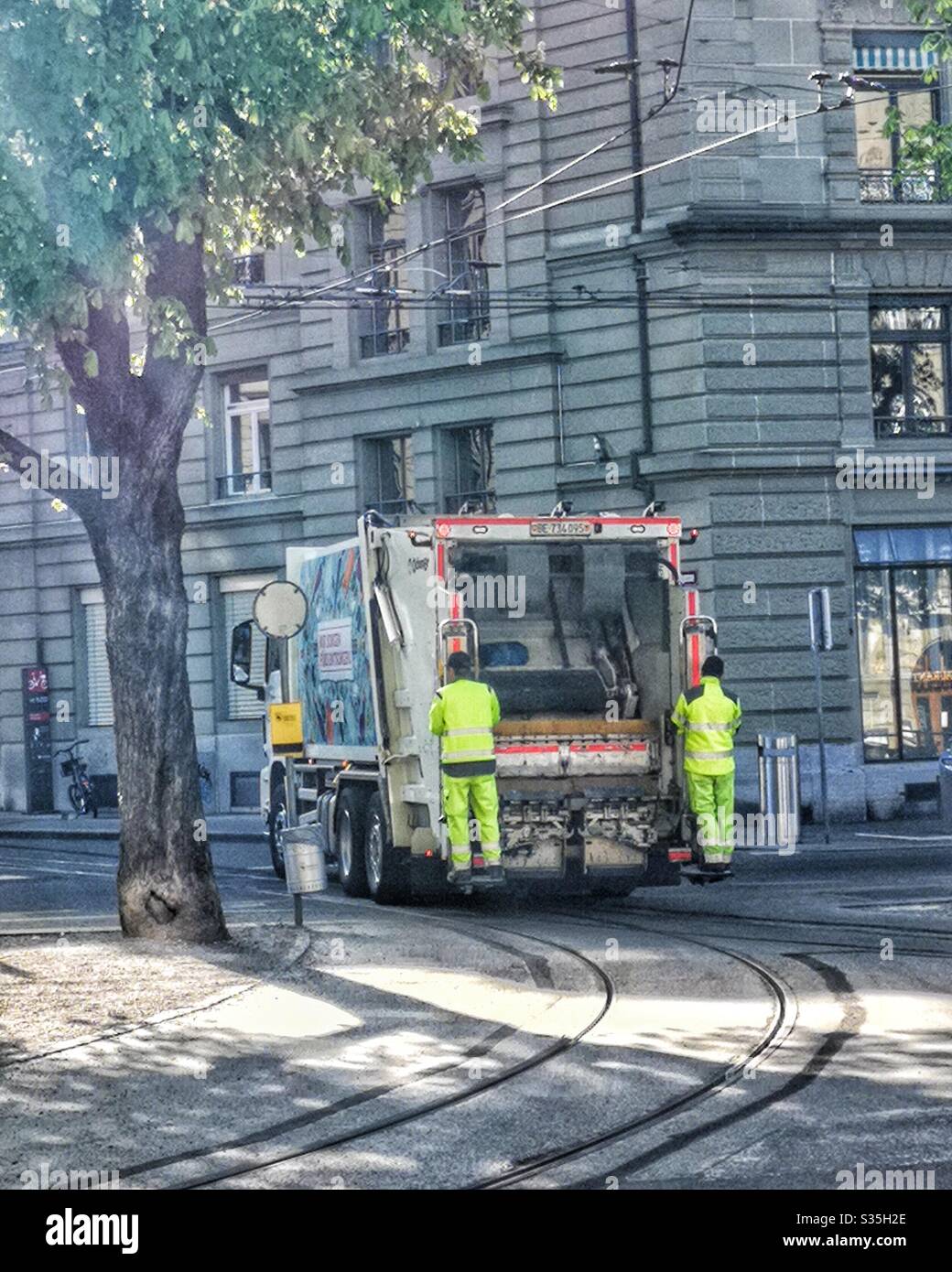 Dustmen at work, Bern, Switzerland Stock Photo - Alamy