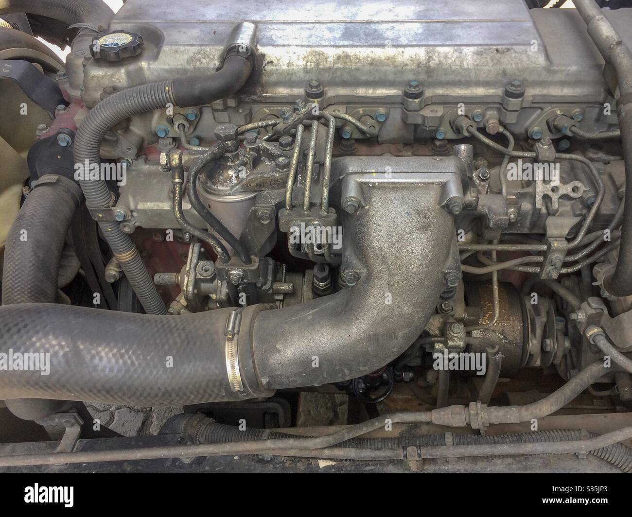 a detailed series of motor engine parts Stock Photo - Alamy