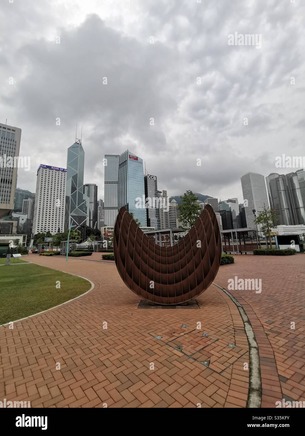 Tamar park by the Victoria harbour waterfront in Hong Kong Stock Photo ...