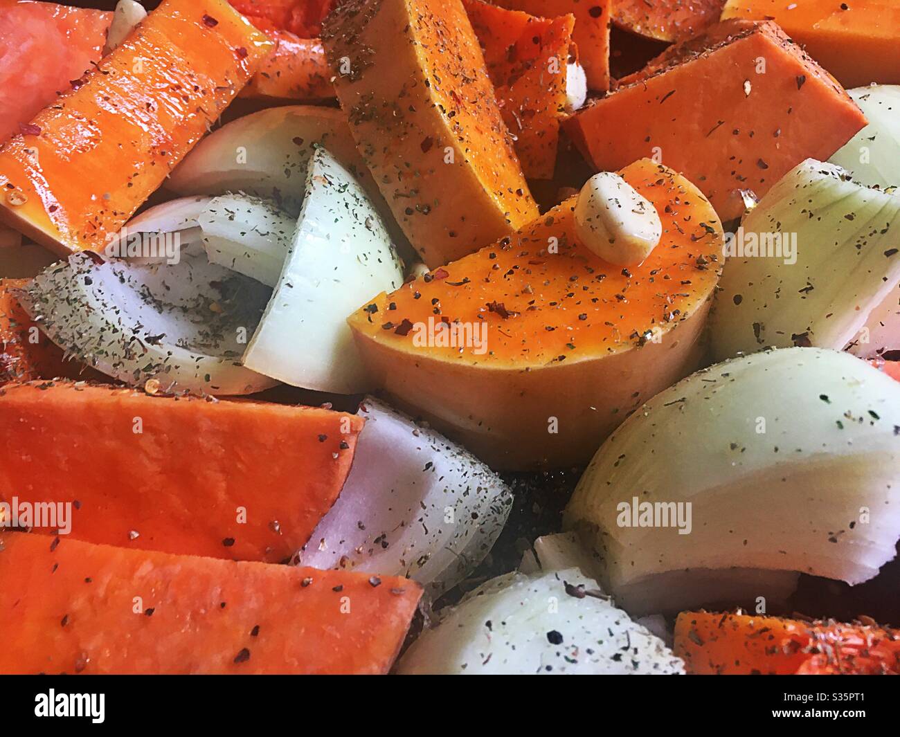 Butternut squash soup mix Stock Photo - Alamy