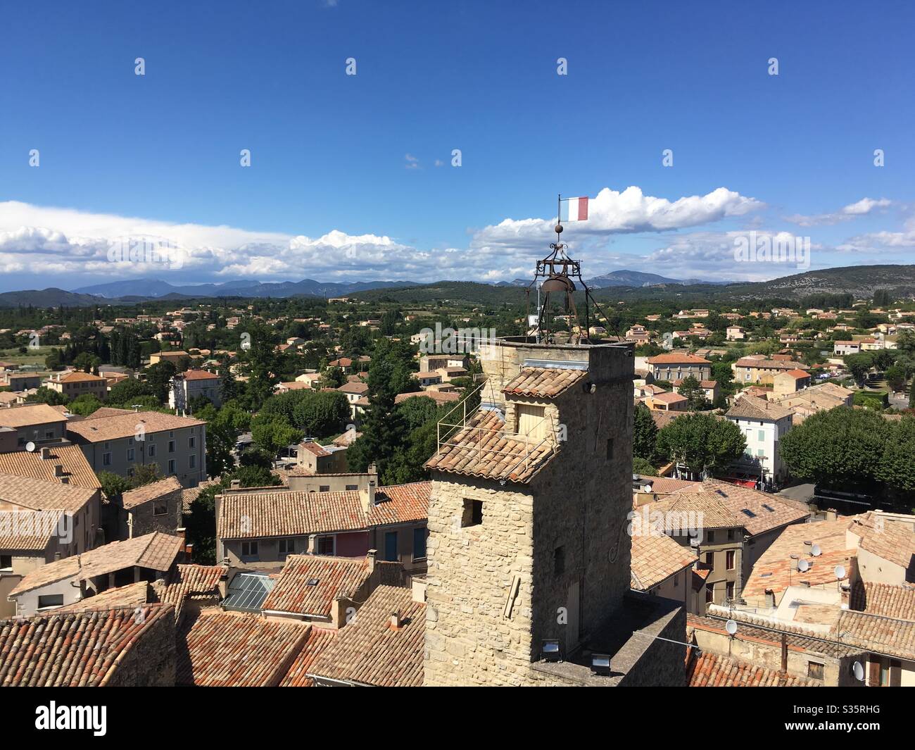 The city of Malaucene in the south of France, Provence, Vaucluse Stock ...
