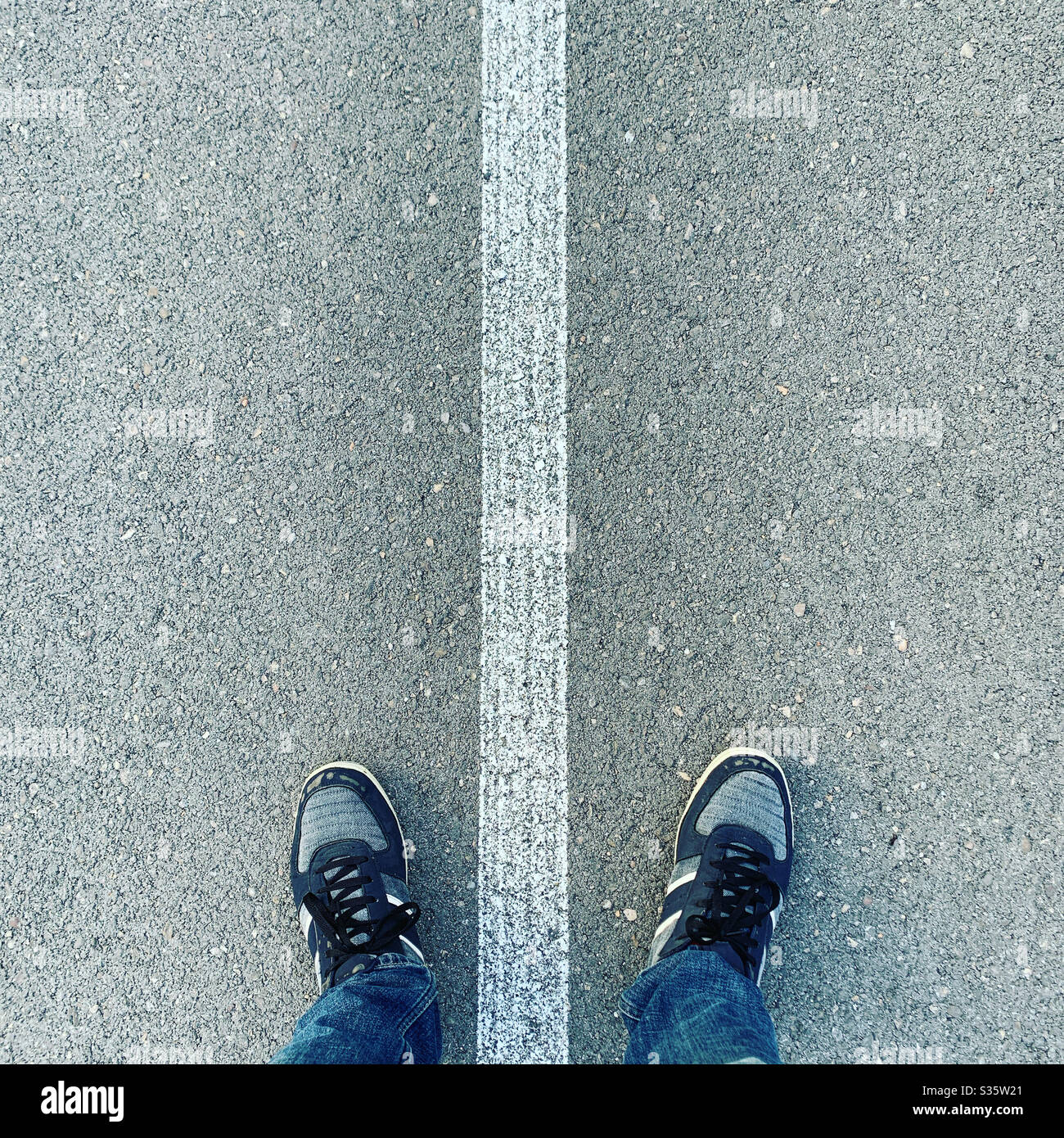 Crossing the line Stock Photo - Alamy
