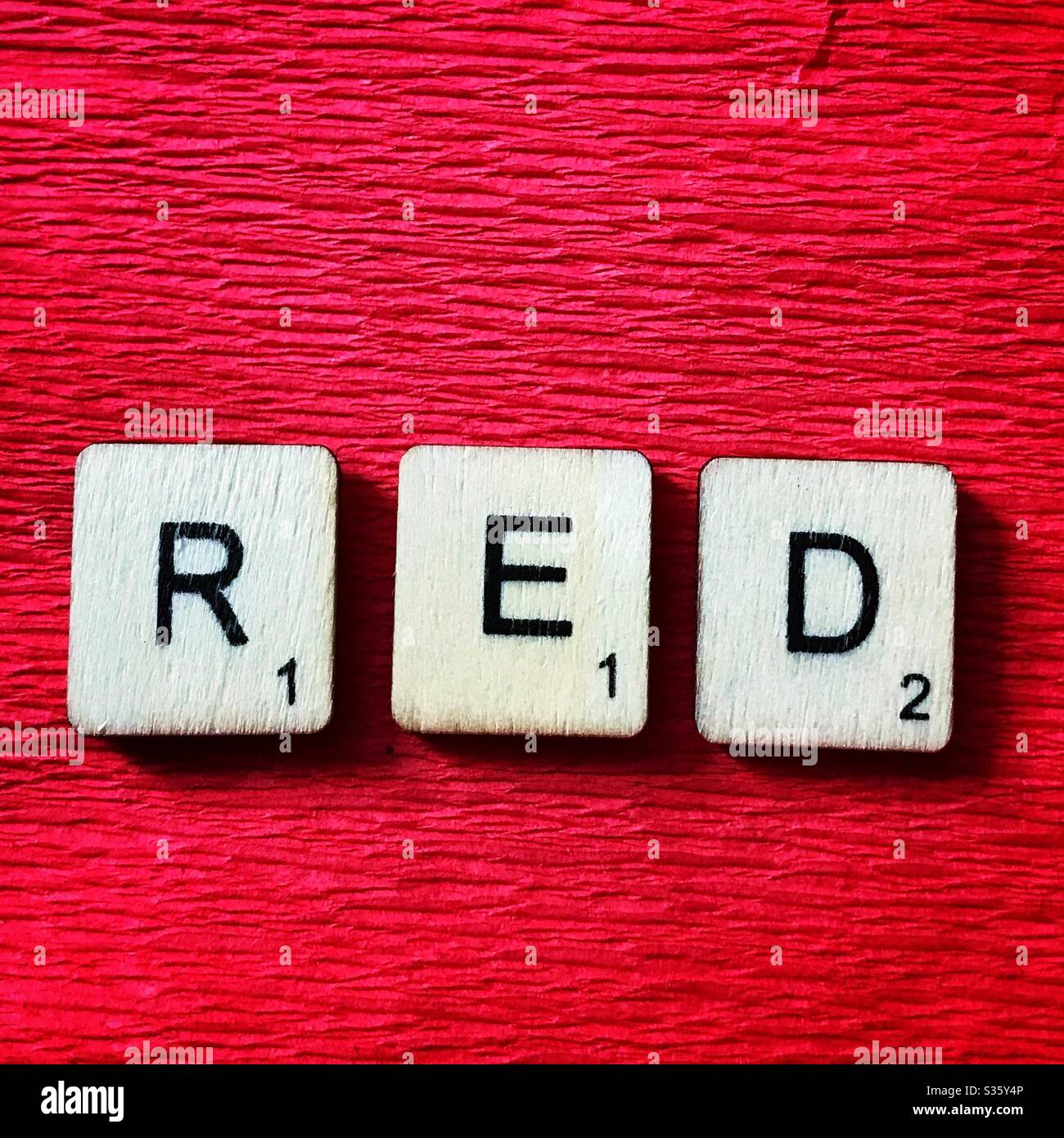 Wooden tiles spell out Red Stock Photo - Alamy