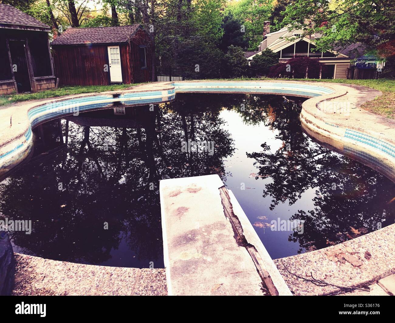 Neglected swimming pool Stock Photo - Alamy