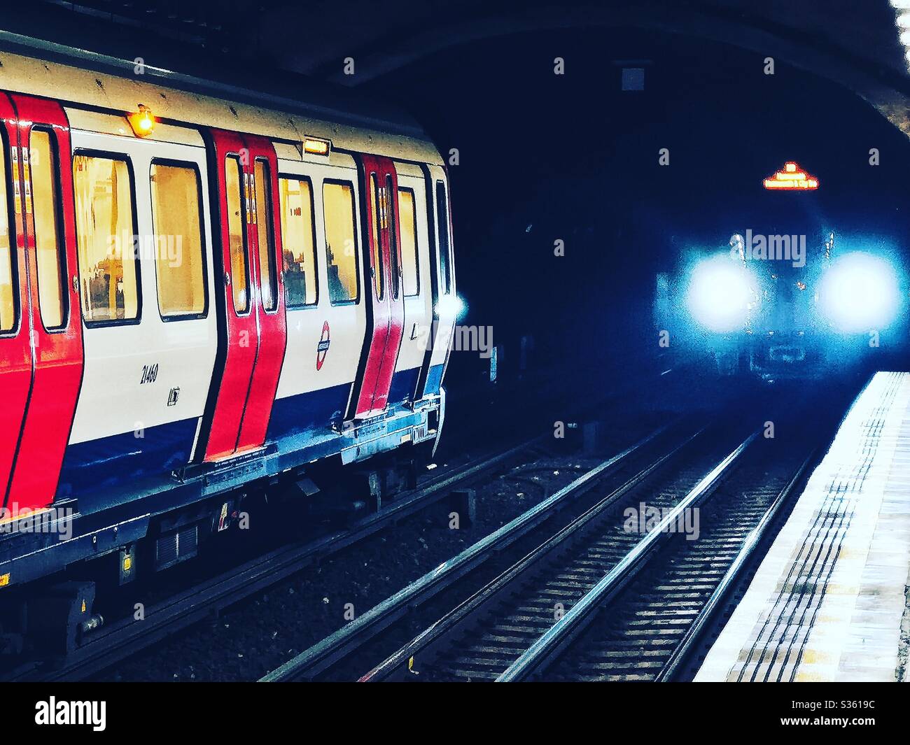 London tube trains Stock Photo - Alamy