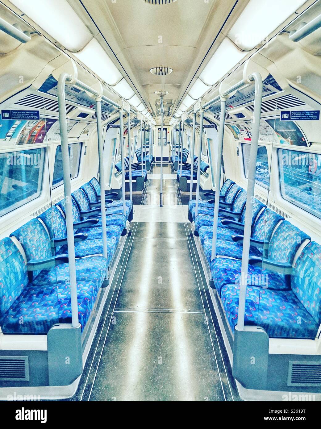 Empty tube train carriage Stock Photo - Alamy
