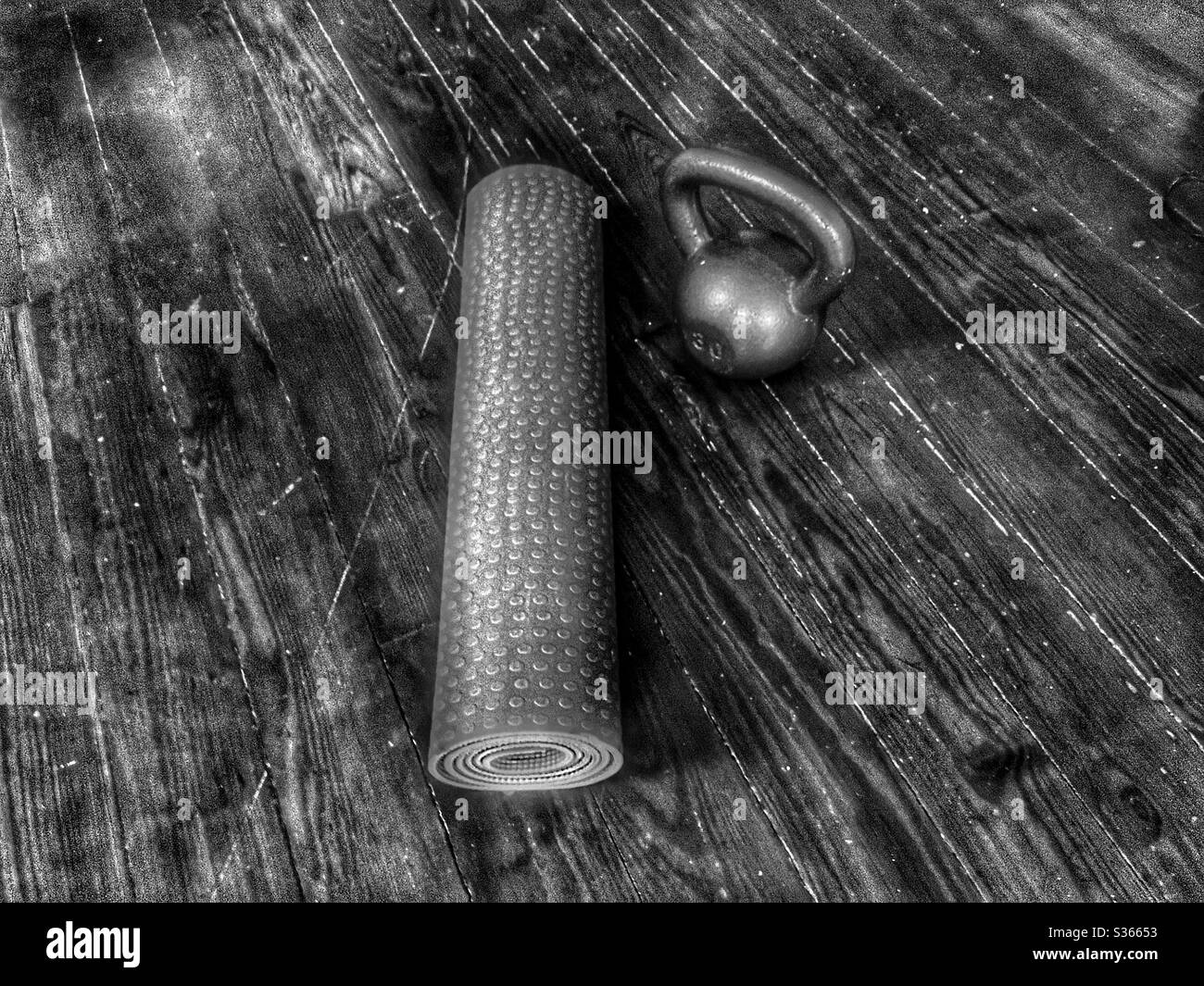 Kettlebell Black and White Stock Photos & Images - Alamy