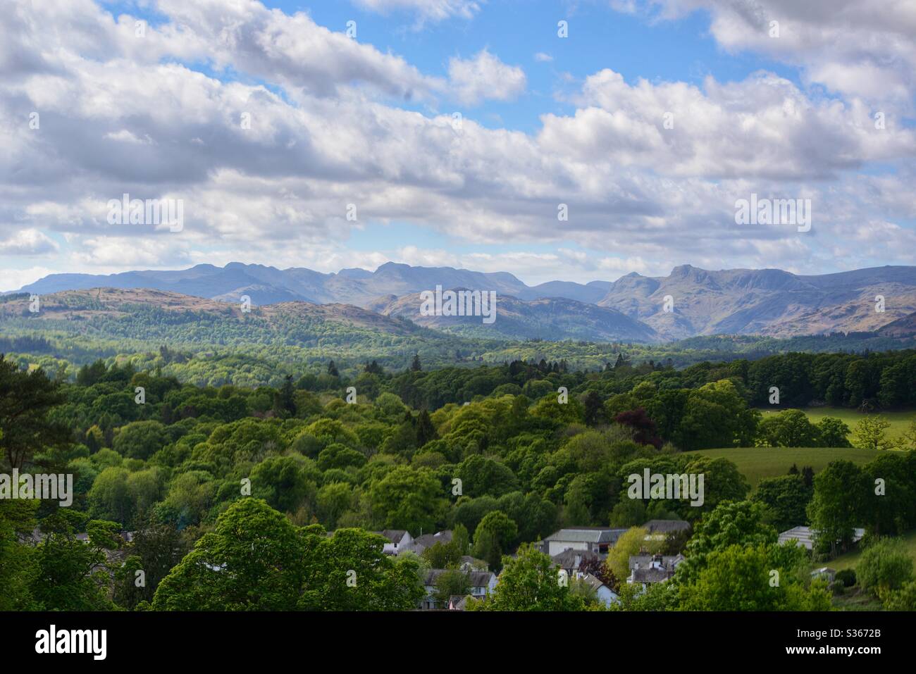 Landscape taken over the stunning views in Cumbria of the Lake District ...