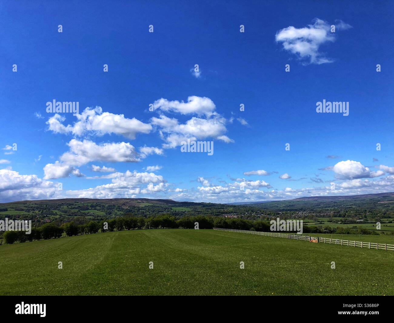 View towards Ilkley Moor from Otley Chevin West Yorkshire Stock Photo ...