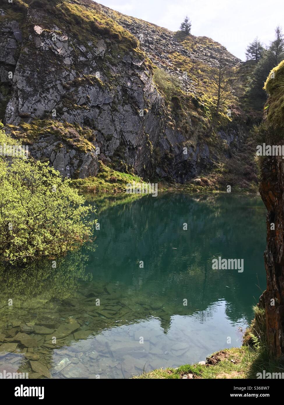 Slate Quarry lake in Rosebush Pembrokeshire wales Stock Photo - Alamy