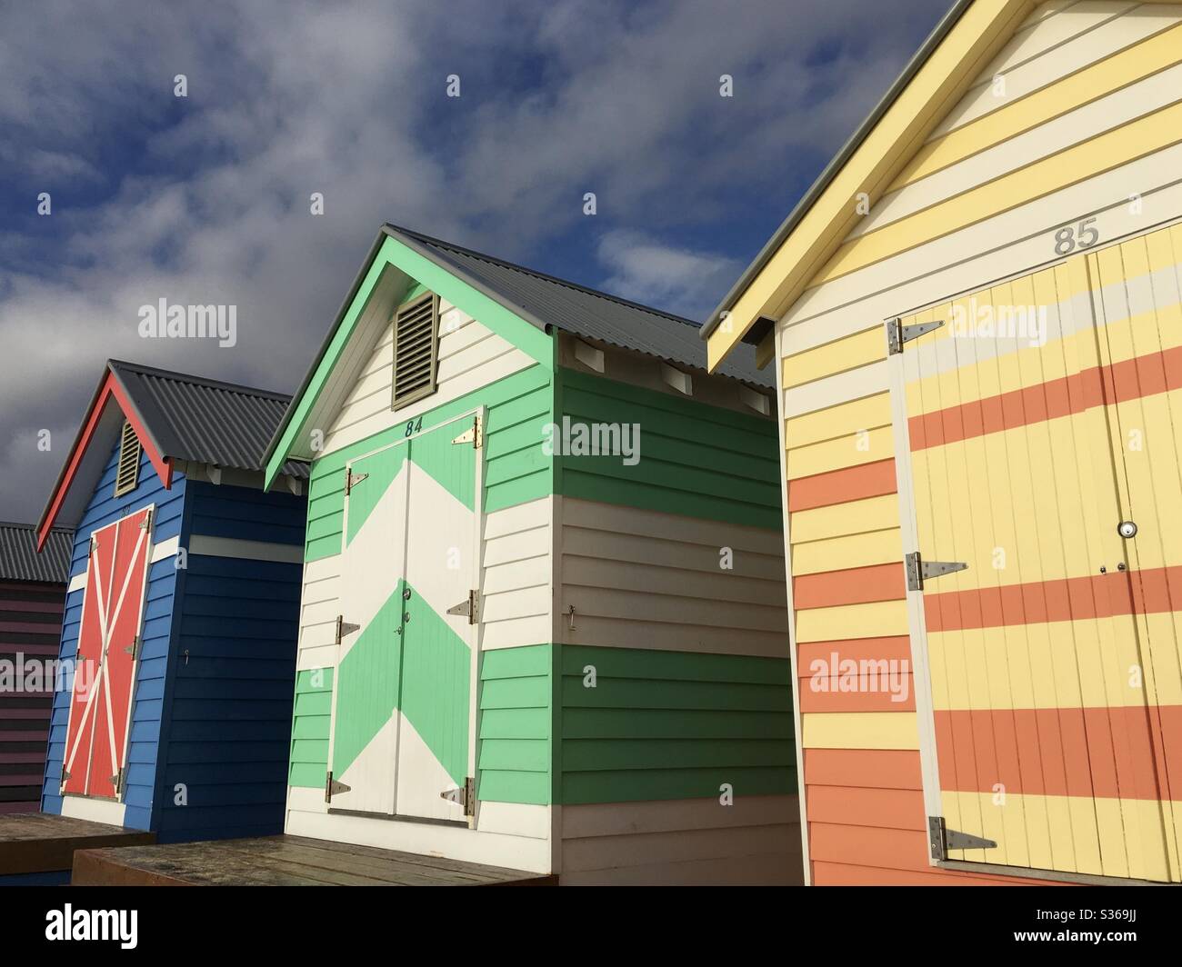 Colourful beach huts on Brighton Beach, Melbourne, Australia Stock ...