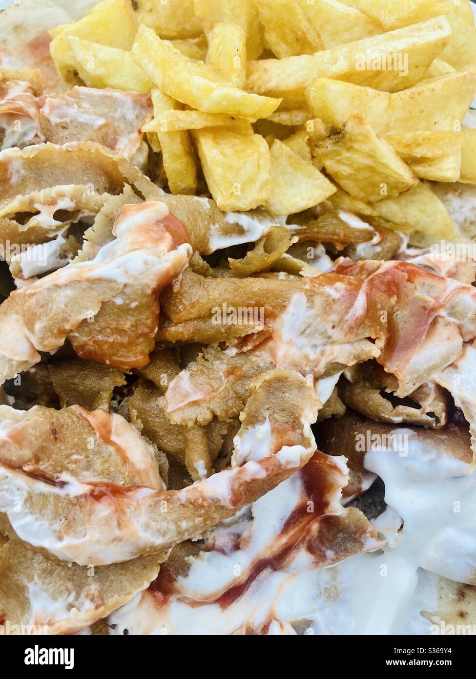 Doner kebab chips hi-res stock photography and images - Alamy