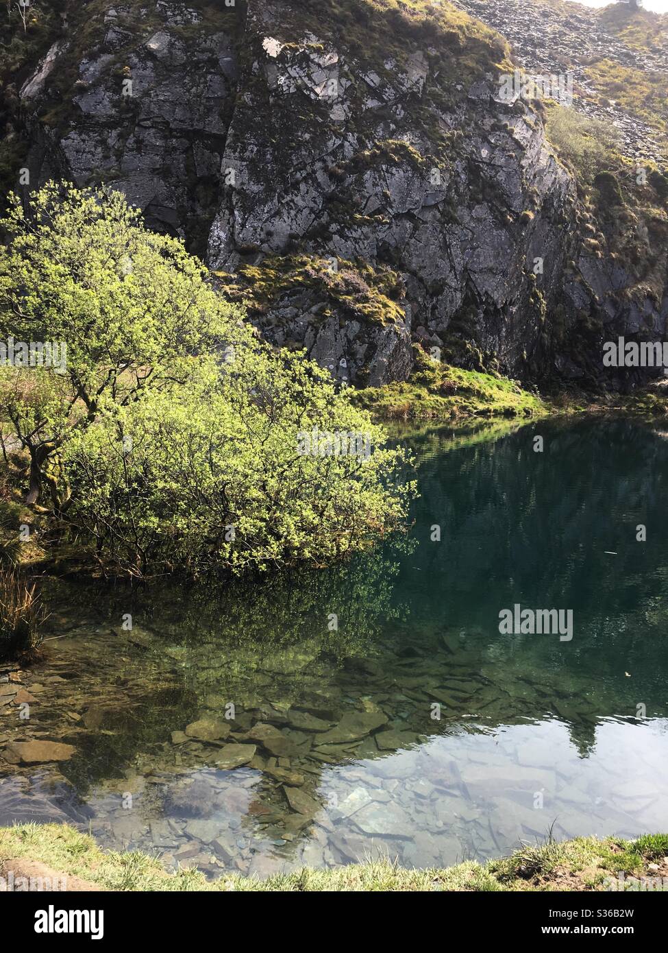 Slate Quarry lake Stock Photo - Alamy