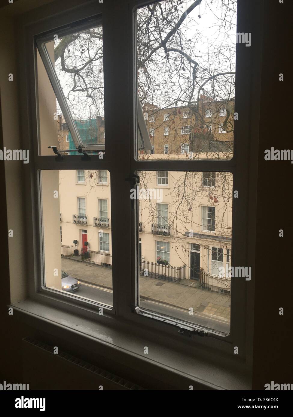 Window, view from the window To the road in London Stock Photo - Alamy