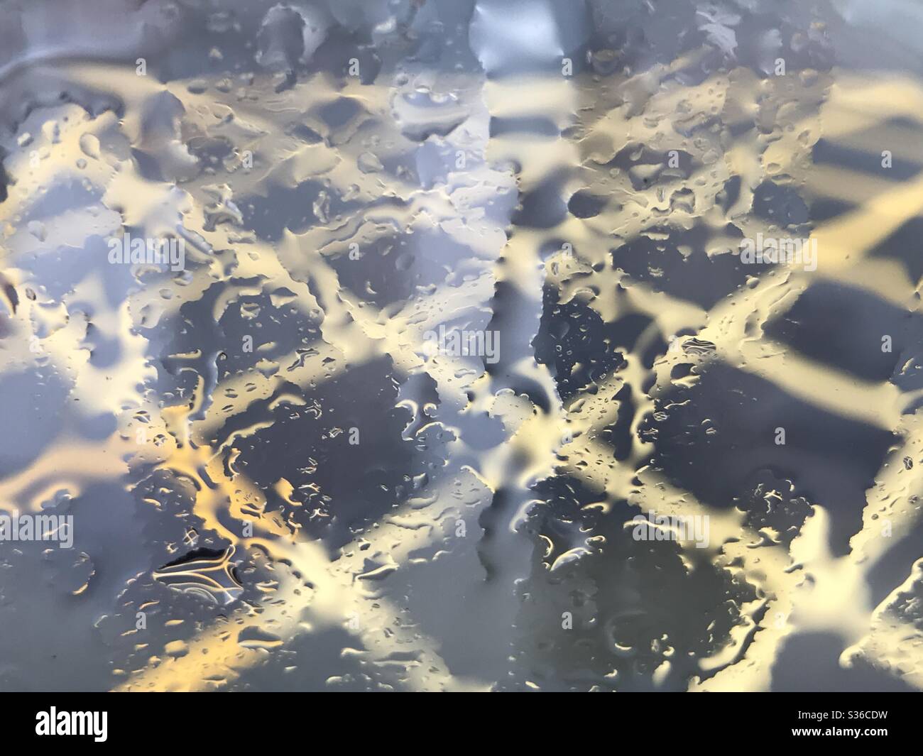 Road grid marks through rain on the bus window Stock Photo - Alamy