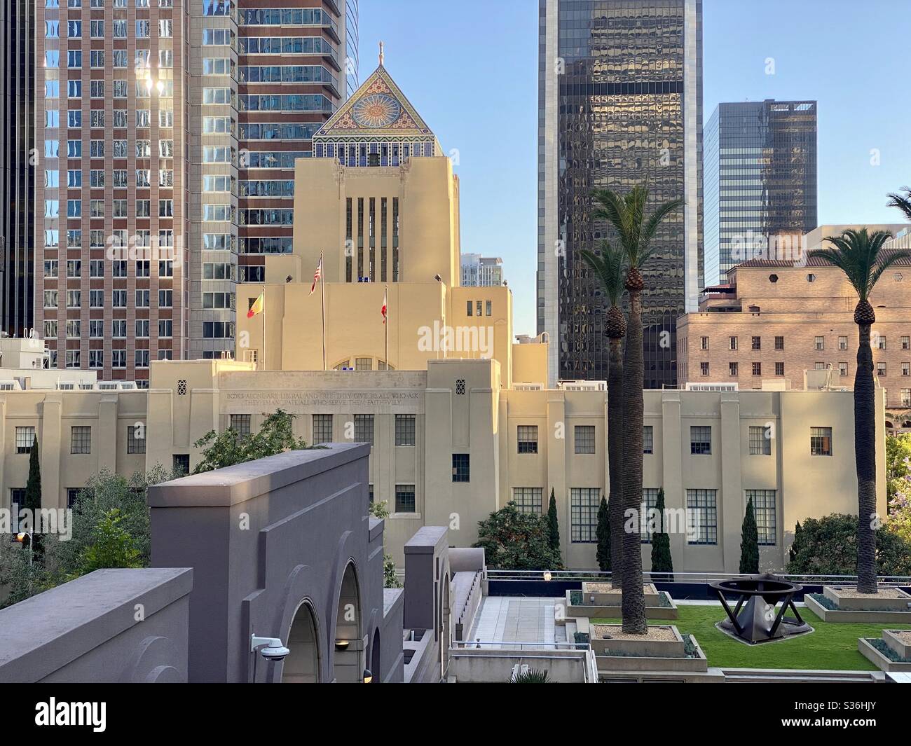 LOS ANGELES, CA, MAY 2020: LA Public Library Central Branch building in ...
