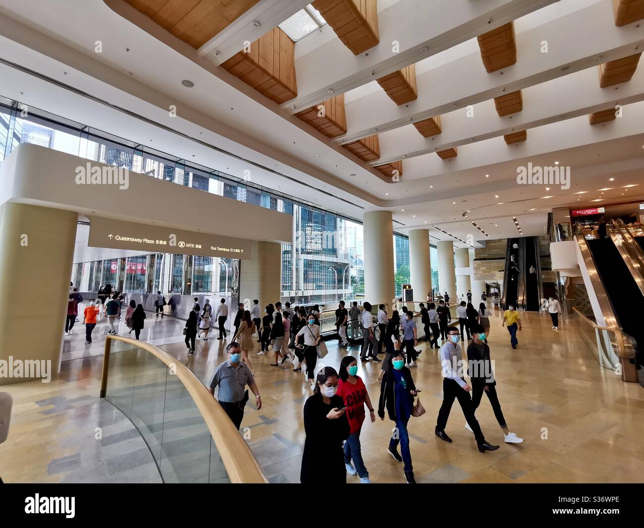 Hongkongers entering the Pacific place shopping mall from the ...