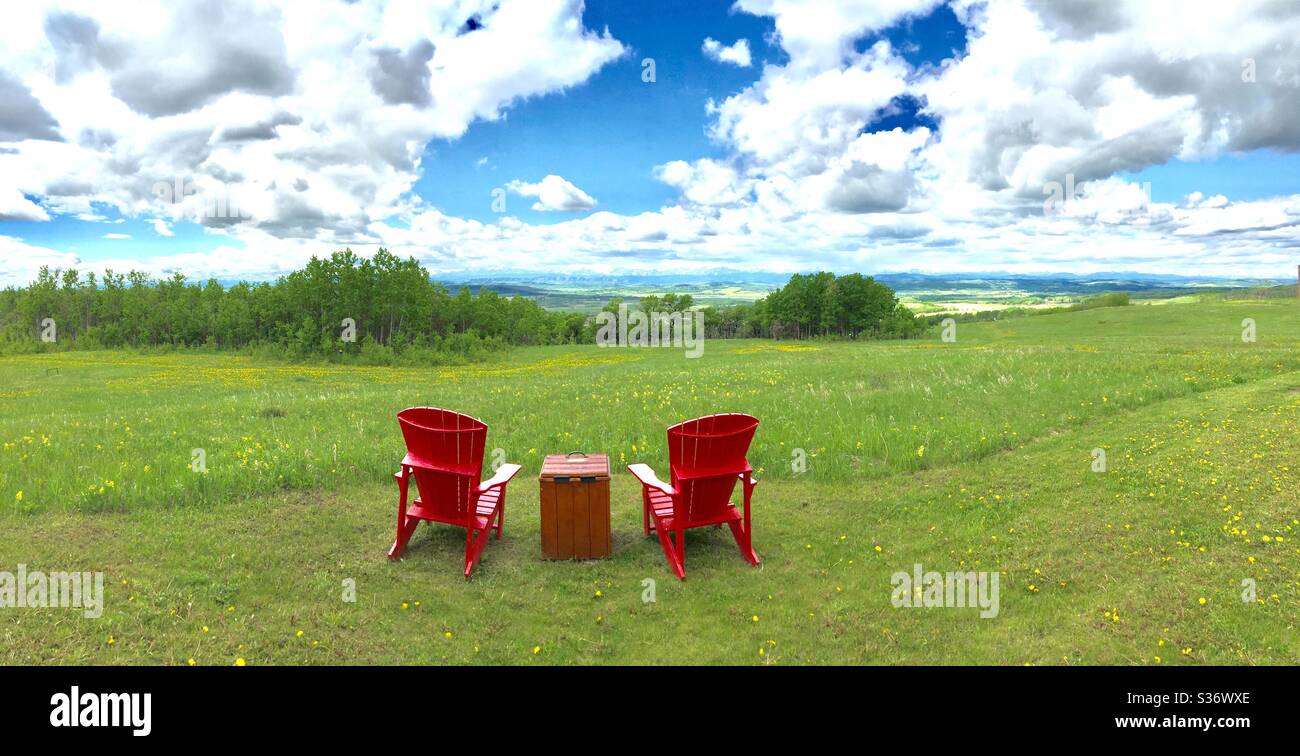 Two red chairs hi-res stock photography and images - Alamy