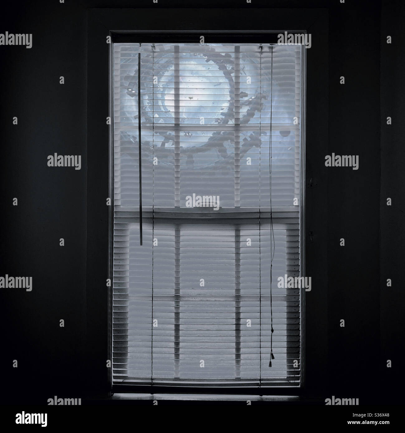 The home window outside seen an U.F.O at the night sky Stock Photo - Alamy