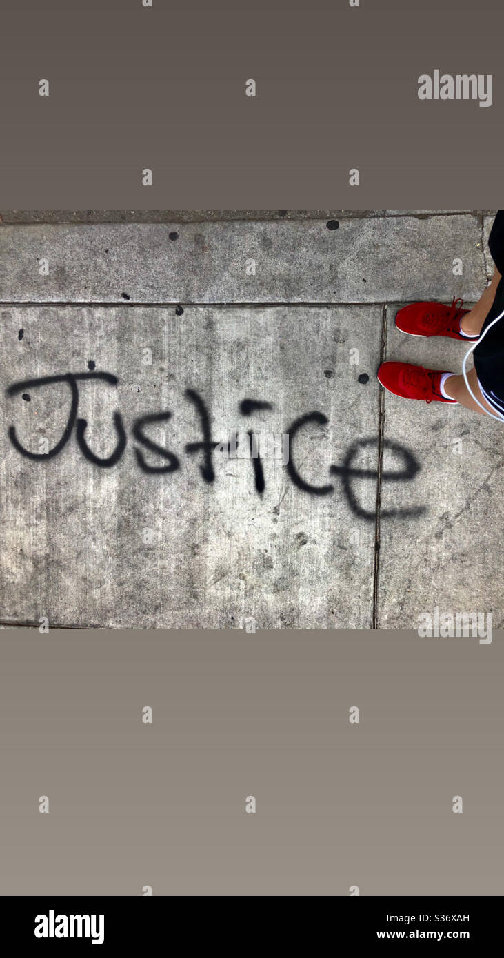 Sidewalk Graffiti in Downtown Los Angeles June 2020 Stock Photo - Alamy