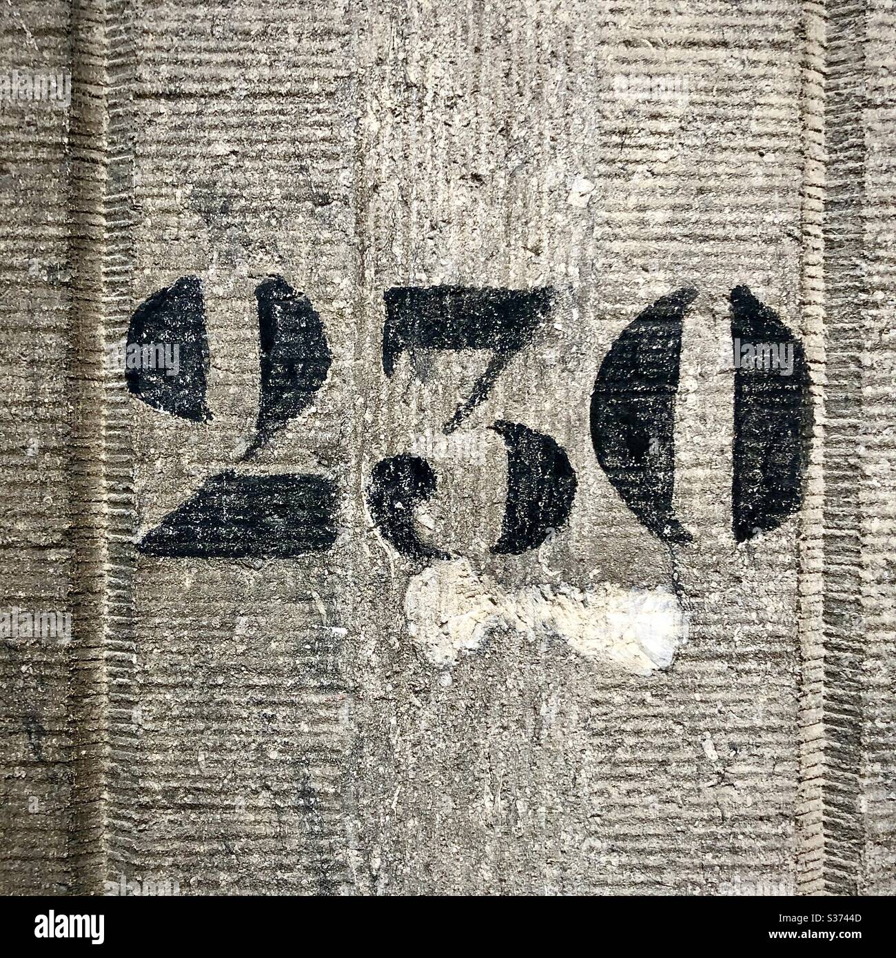 Stenciled “230” house number on street in Brussels, Belgium Stock Photo ... Stenciled “230” house number on street in Brussels, Belgium Stock Photo ...