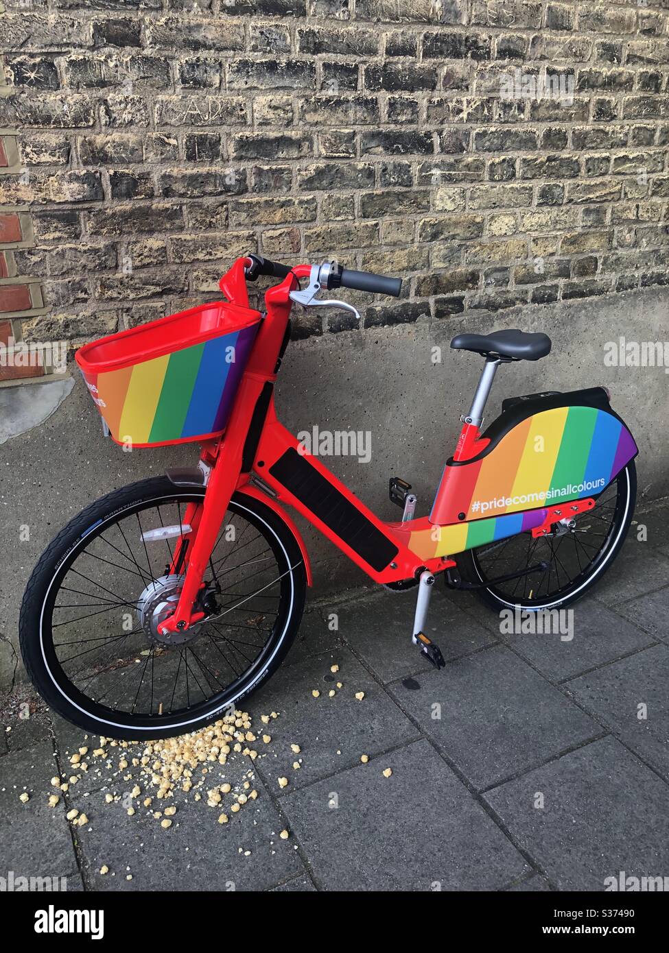 JUMP BIKE Decorated with LGBT flag to celebrate Pride London Stock ...