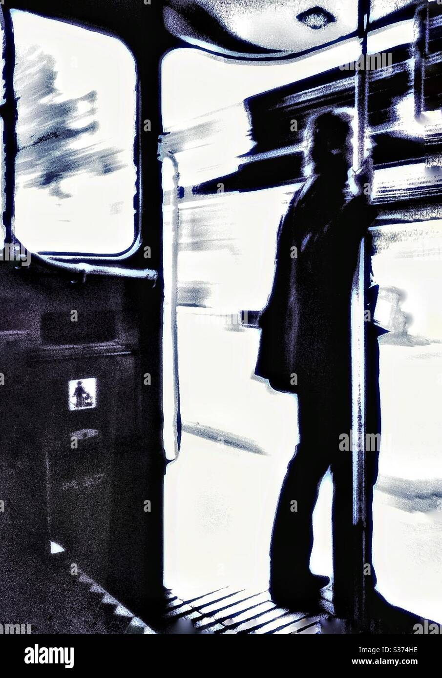 Female bus conductor on an open bus platform Stock Photo - Alamy