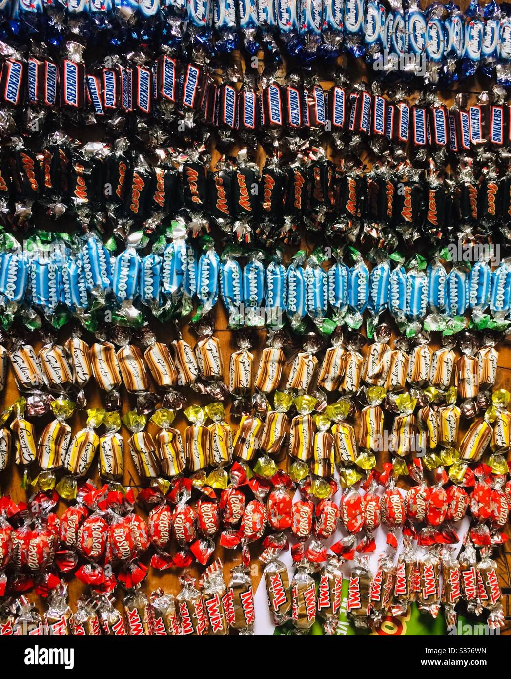 Rows of Celebrations chocolates Stock Photo - Alamy