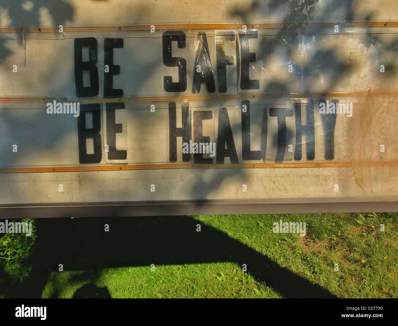 This is a sign: be safe and be healthy Stock Photo - Alamy