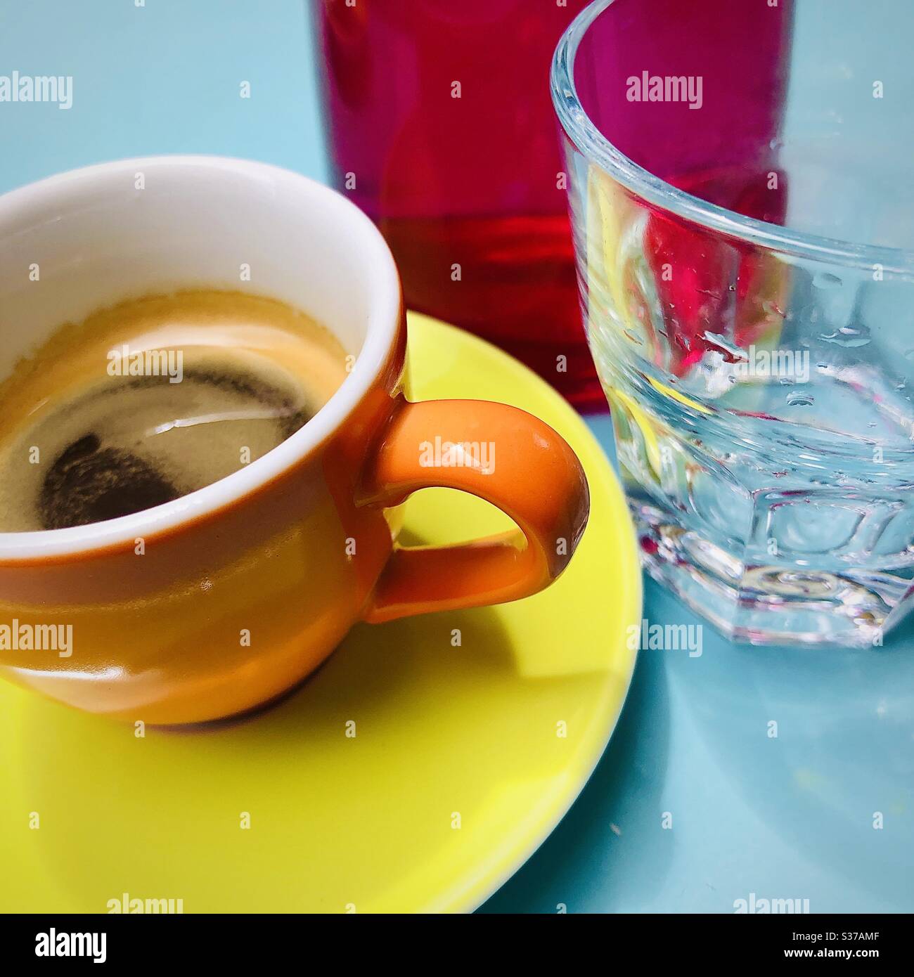 Colourful morning coffee Stock Photo - Alamy