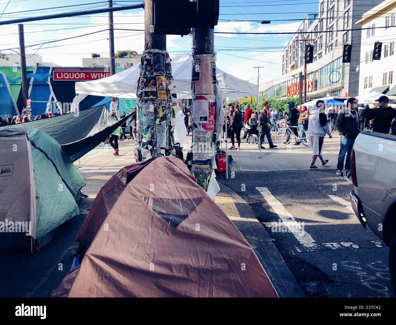 CHAZ or CHOP - autonomous zone on Capitol Hill in Seattle in June 2020 ...