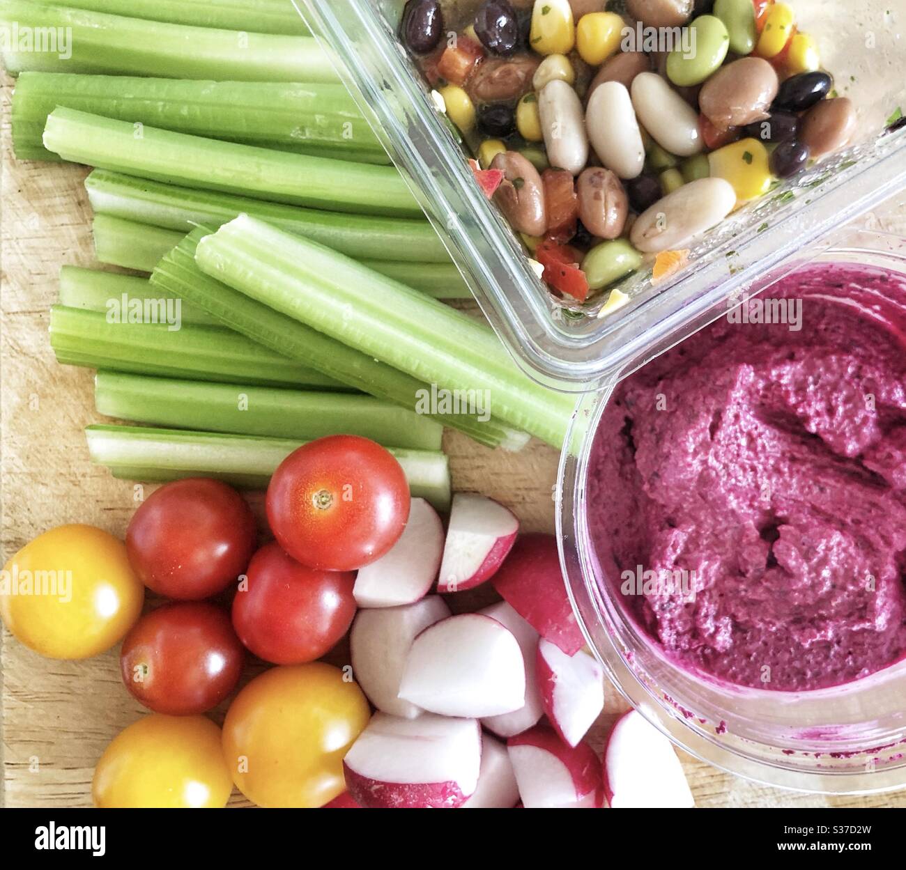 Colourful items for lunch Stock Photo - Alamy