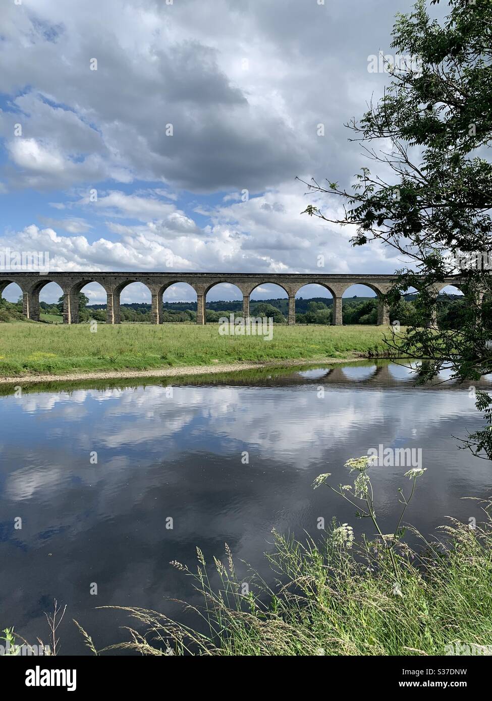Train viaduct river summer hi-res stock photography and images - Alamy