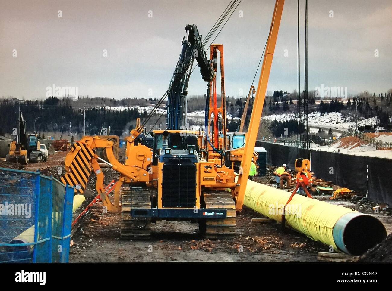 Pipeline construction, Alberta, Canada, West Path Delivery Project ...