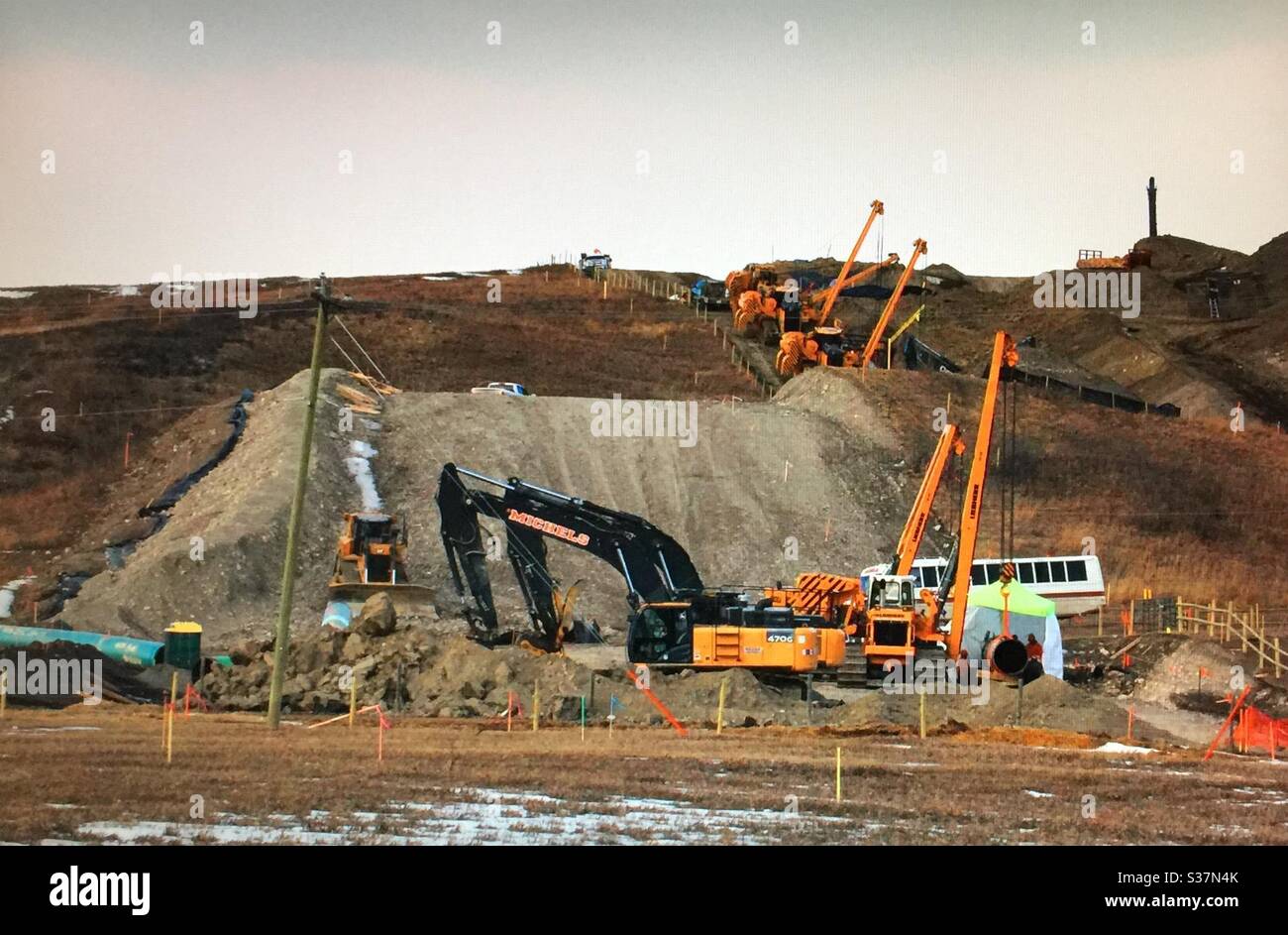 Pipeline construction, Alberta, Canada, West Path Delivery Project ...