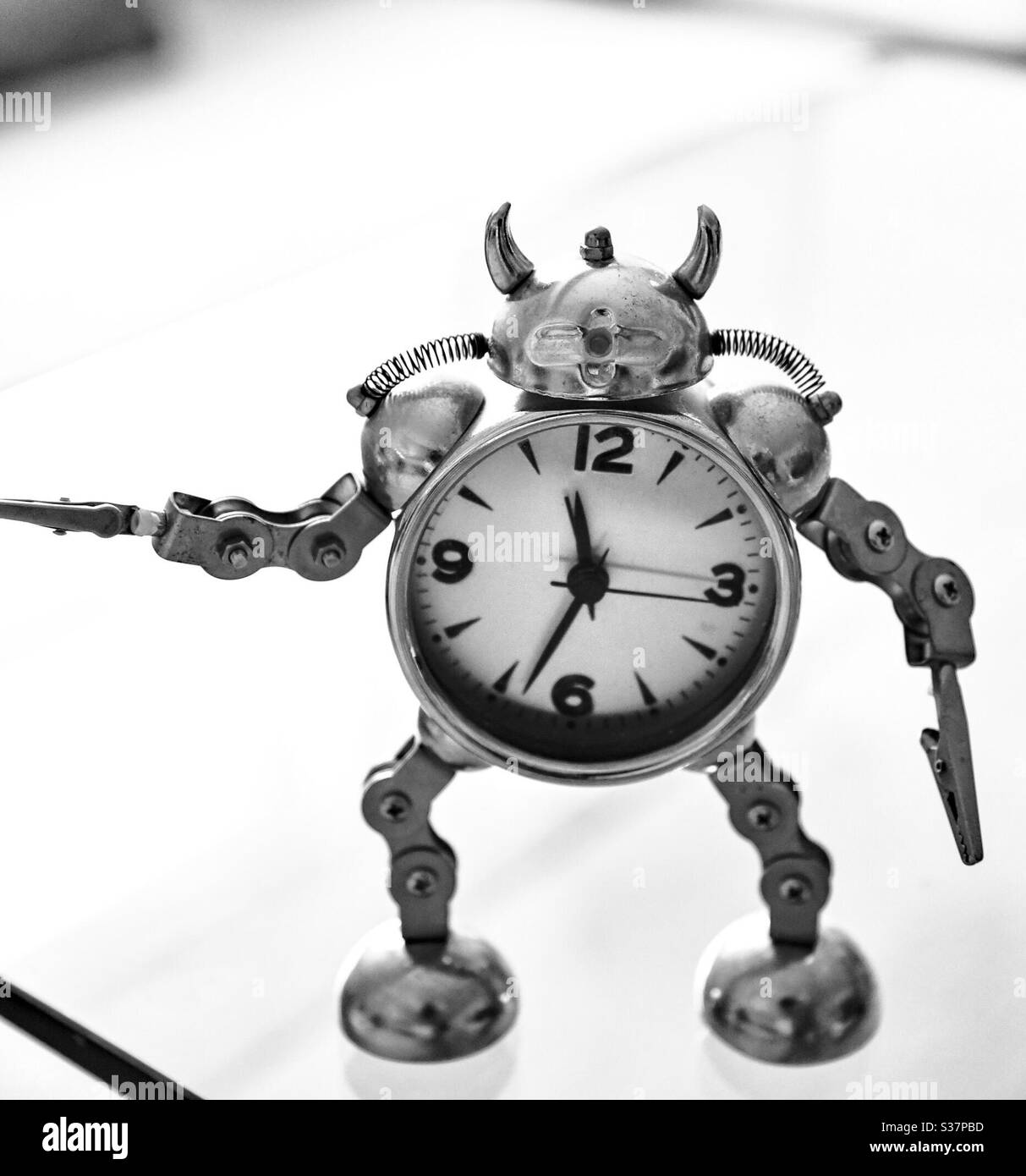 Robots With Cardboard Clock