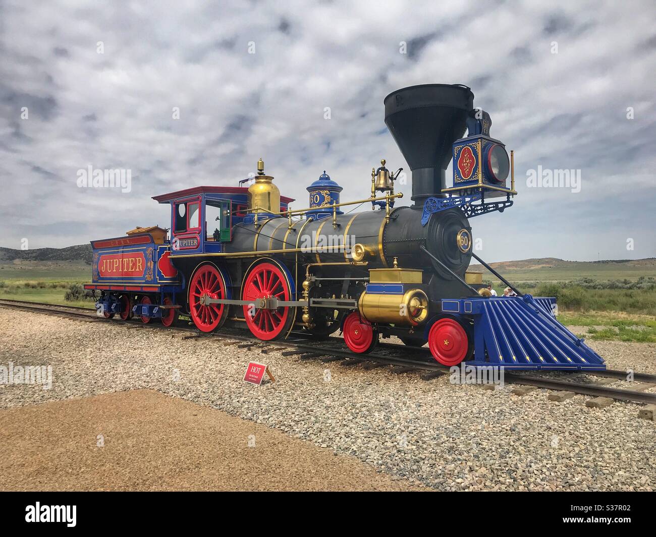 Steam train engines at the Golden Spike, National Historic Monument ...