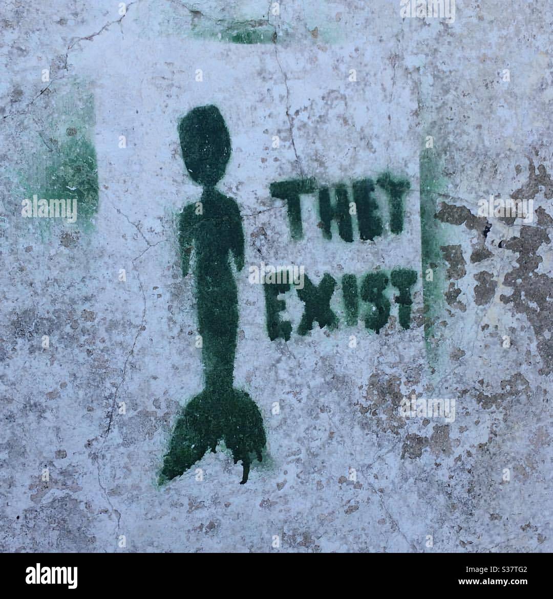 Mermaid graffiti hi-res stock photography and images - Alamy