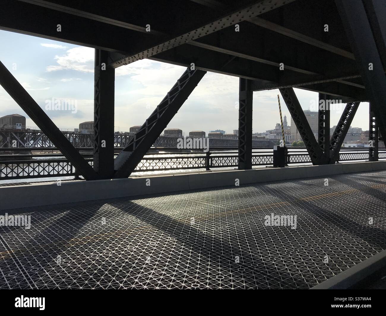 Lower deck of Government/Arsenal Bridge across the Mississippi River ...