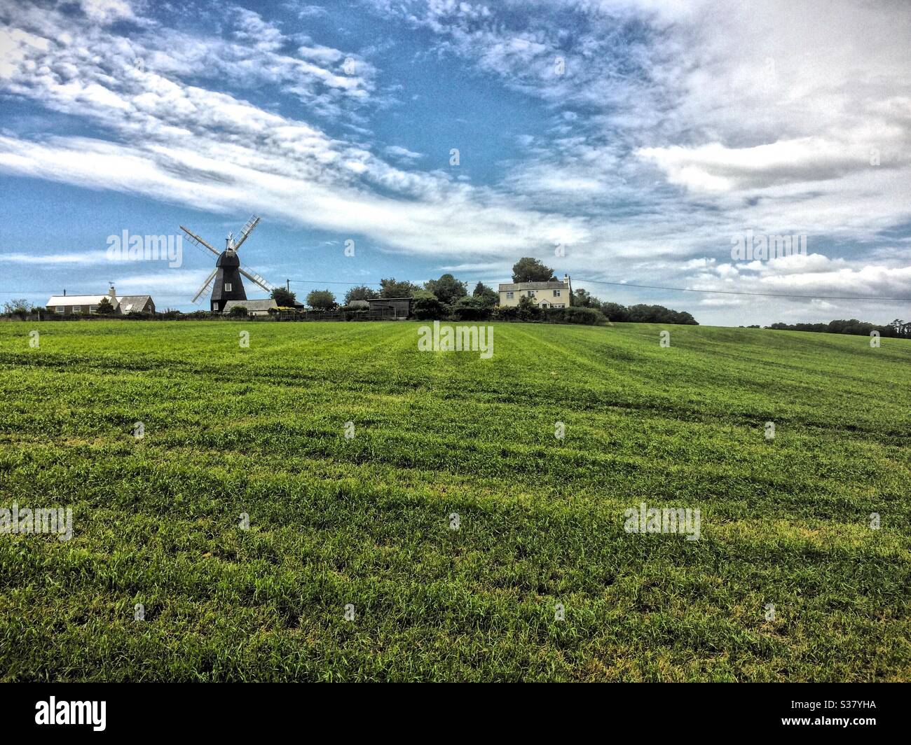 A view of Ripple Windmill, Ringwould, Kent Stock Photo - Alamy