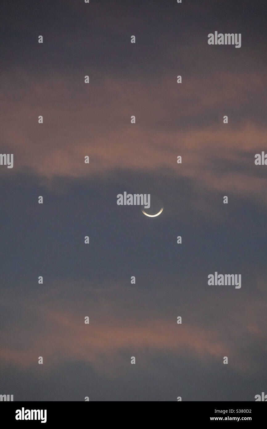 Crescent moon sunset hi-res stock photography and images - Alamy