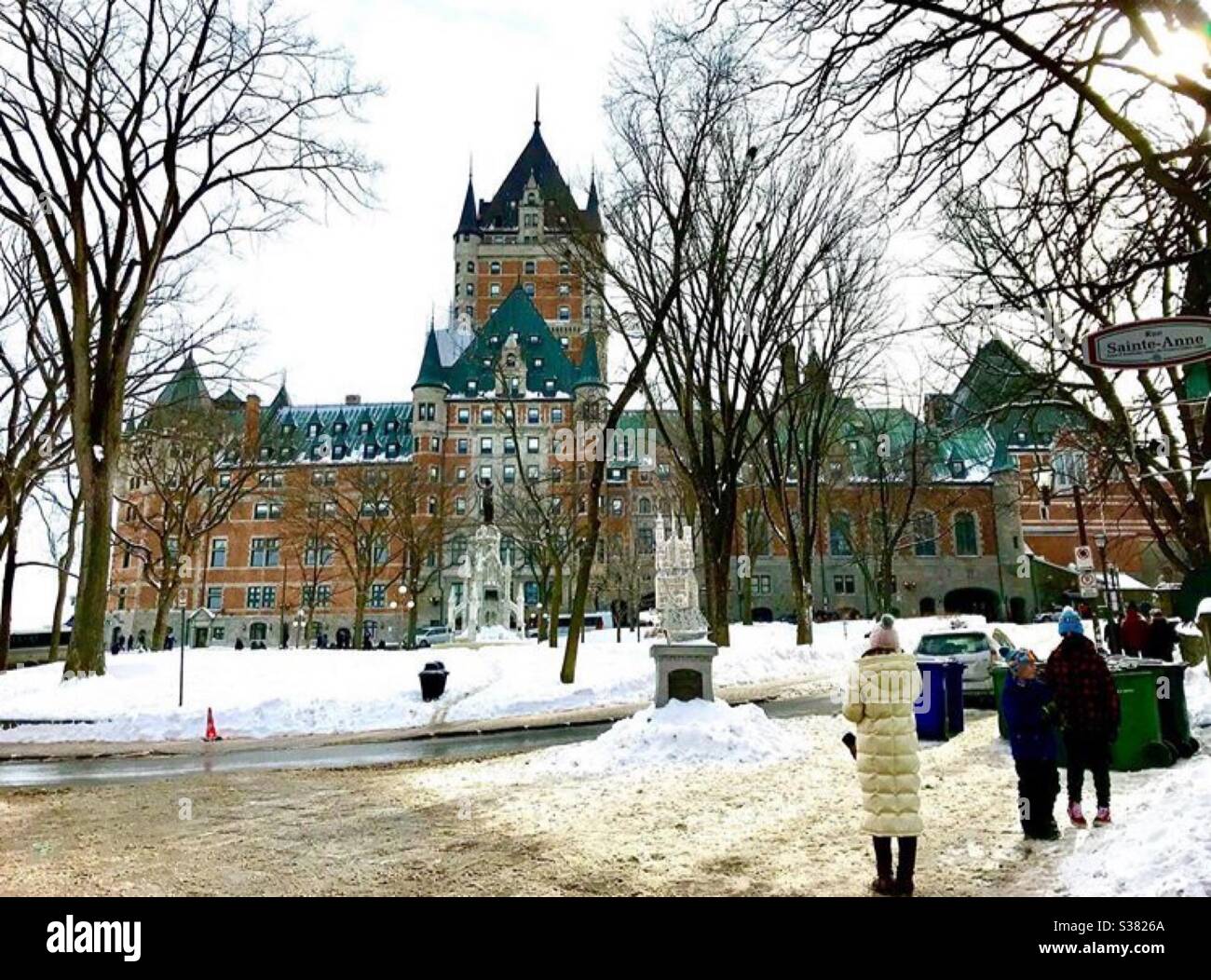 View of the Fairmont Le Château Frontenac Hotel. Quebec City Stock ...